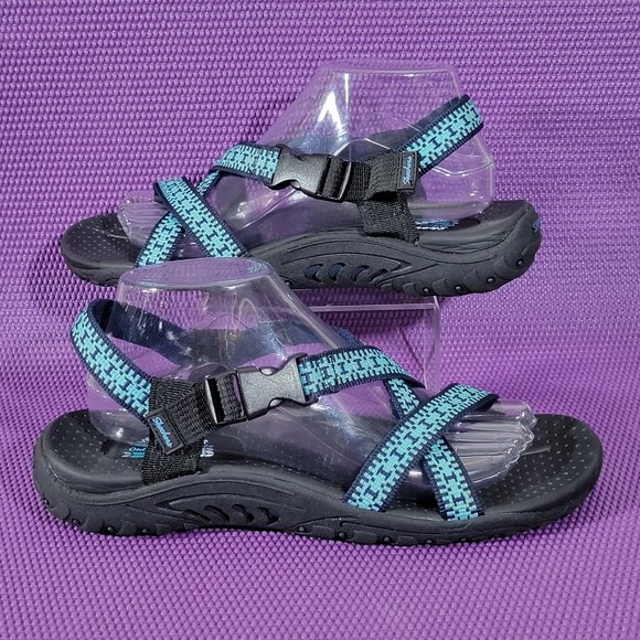 Skechers | Shoes | Skechers Reggae Shades Of Blue Sports Sandals Womens ...